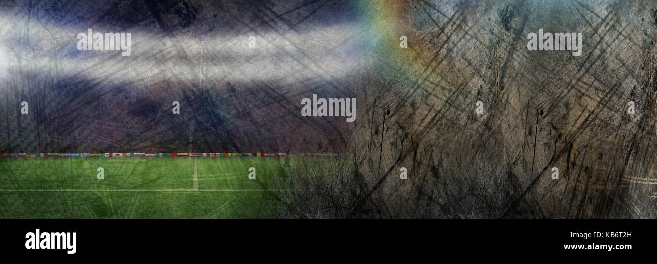 Digital composite of Sports stadium lights transition effect with ...