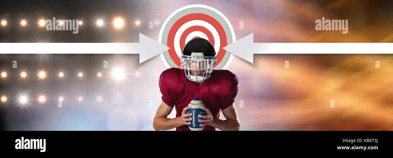 Digital composite of American football player with stadium transition ...