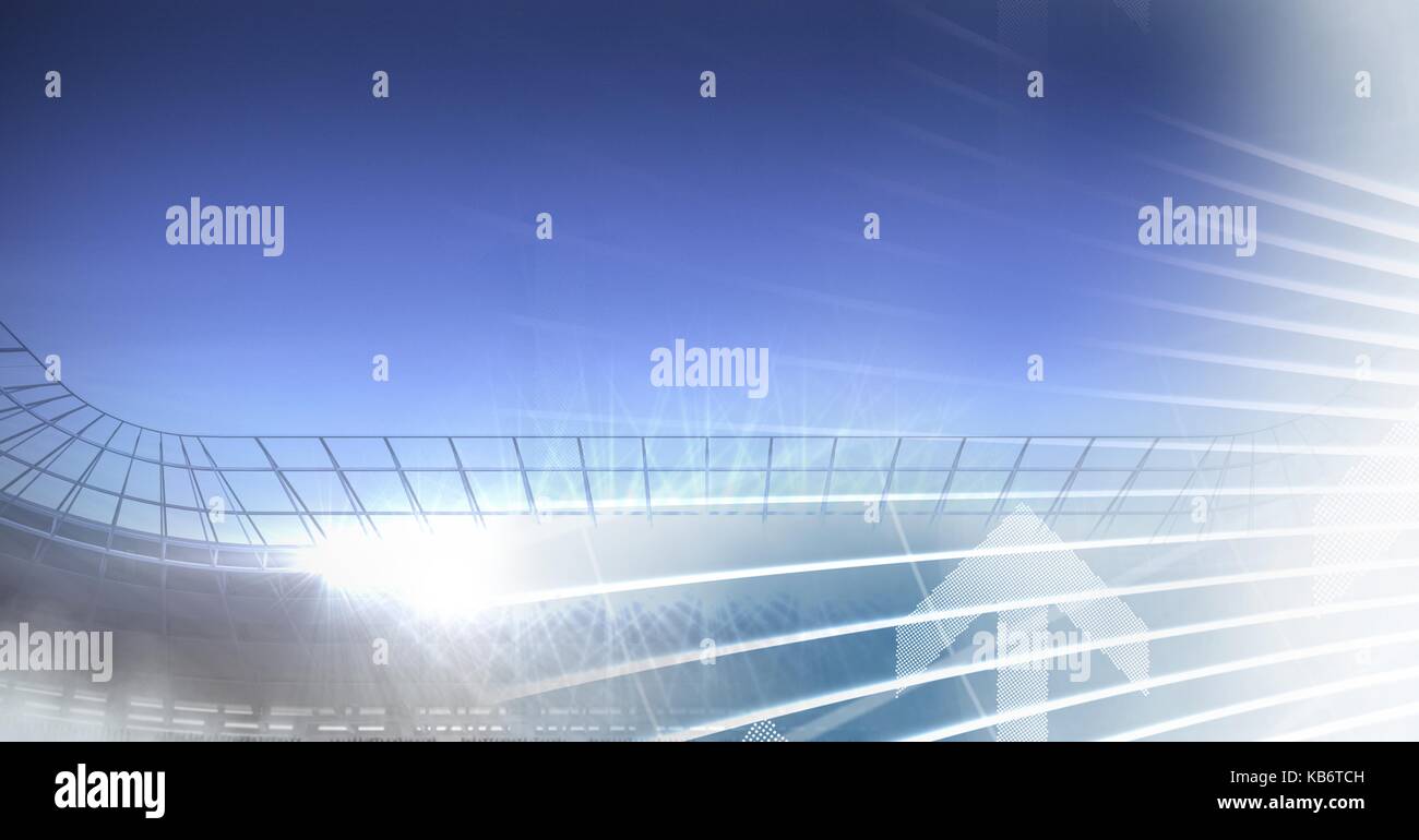 Digital composite of Sports stadium lights transition effect with lines ...