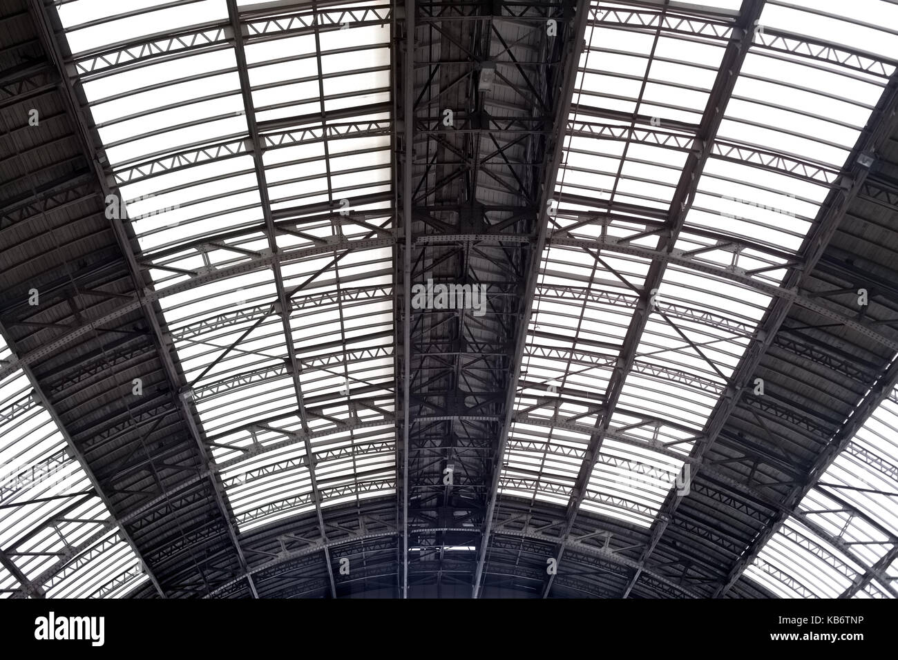 Vaulted ceiling in railway station Stock Photo - Alamy