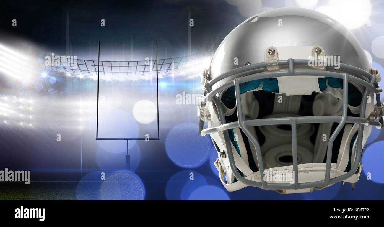Digital composite of American football player with stadium transition ...