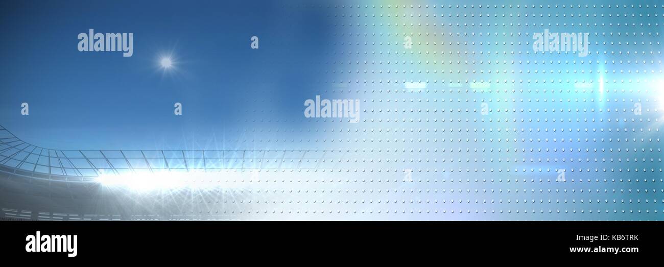 Digital composite of Sports stadium lights transition effect with blue ...