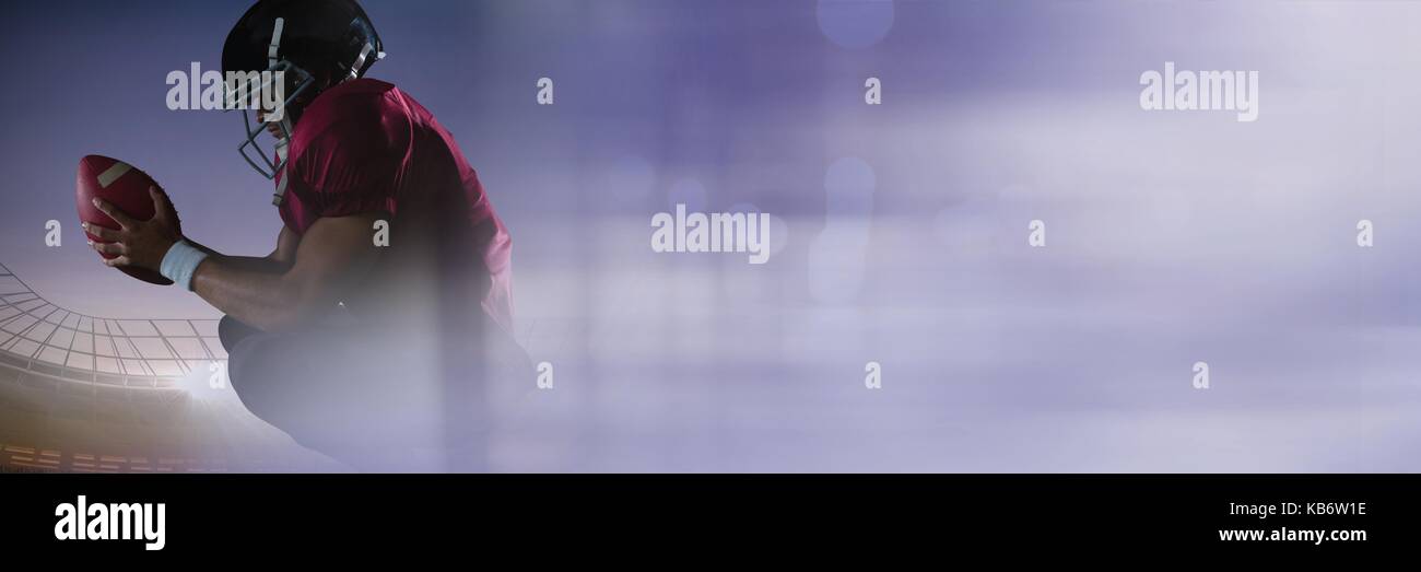 Digital composite of American football player with stadium transition ...