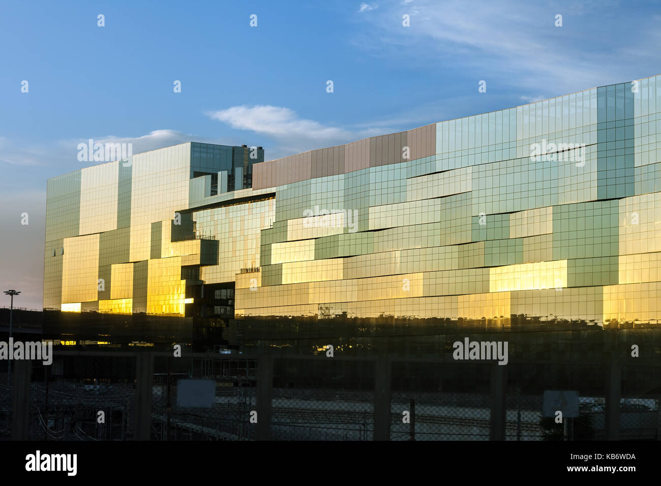 Modern glass building at the sunset Stock Photo - Alamy