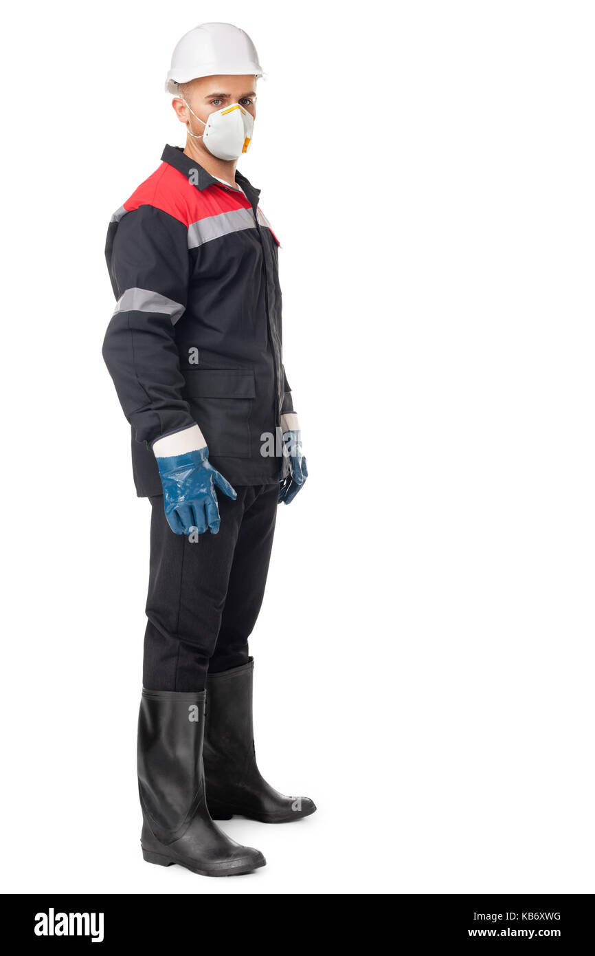 Safety equipment rubber boots respirator mask hi-res stock photography ...