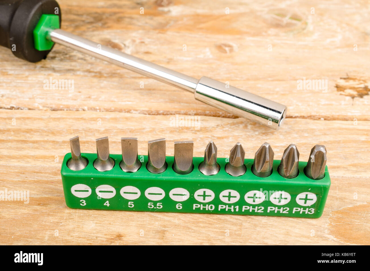 Assortment of magnetic screwdriver insert tips Stock Photo - Alamy