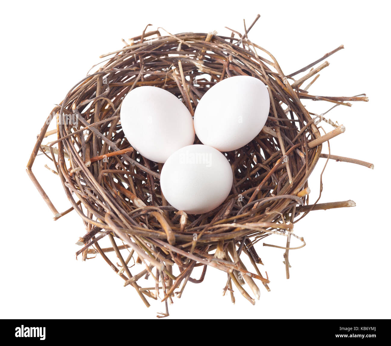 Nest with eggs isolated on a white background Stock Photo - Alamy