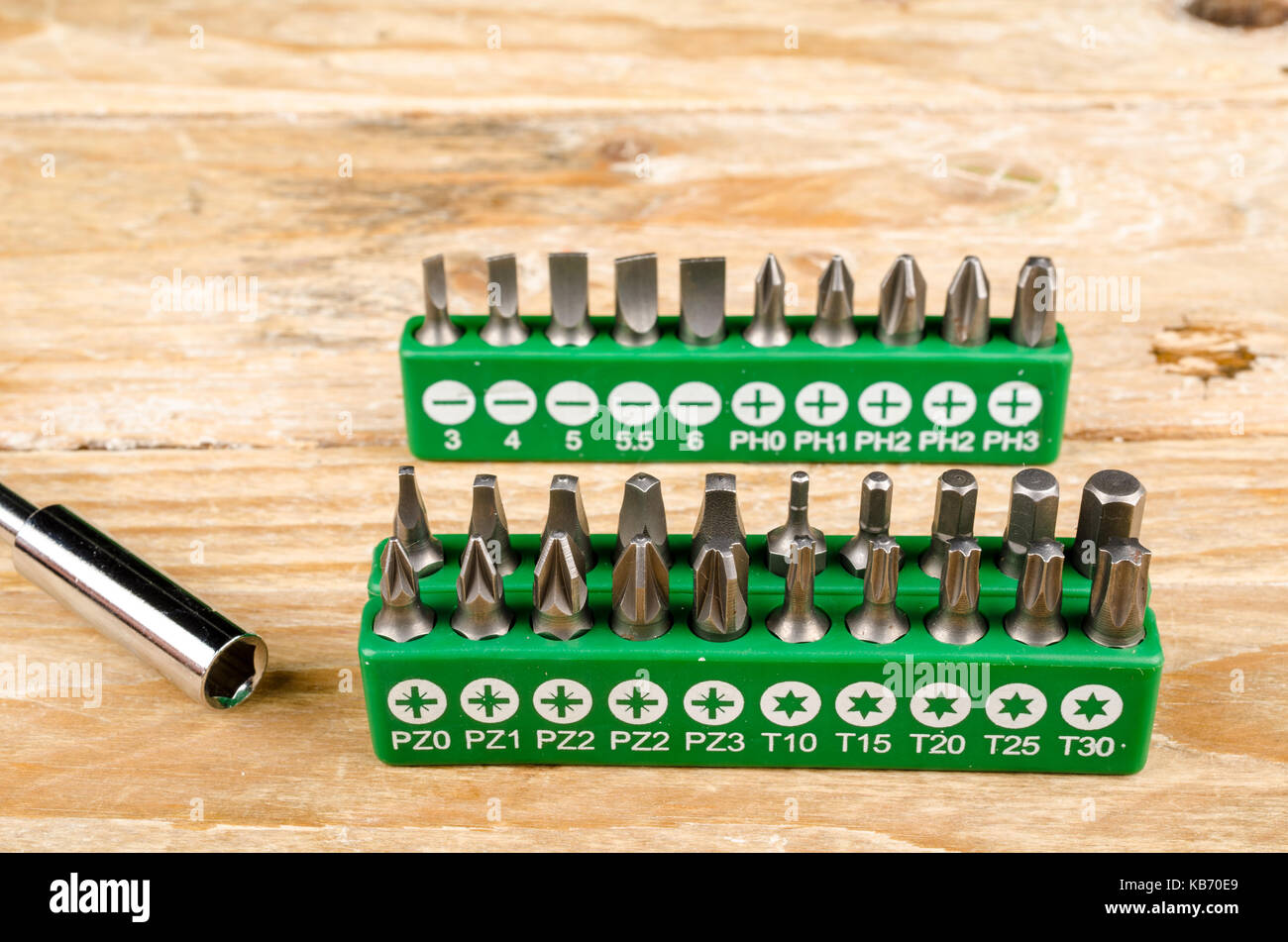 Assortment of magnetic screwdriver insert tips Stock Photo - Alamy