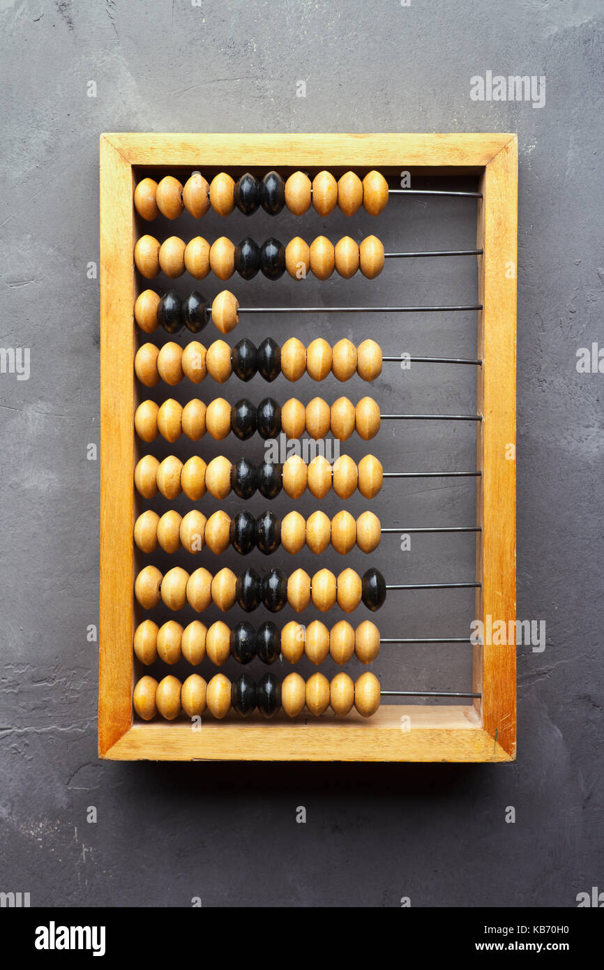 Accounting abacus on gray textured background Stock Photo - Alamy