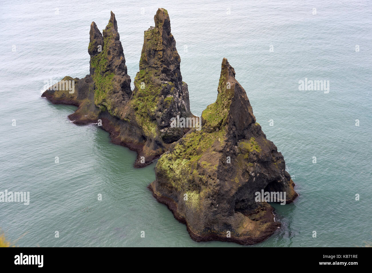 Looking down on the sea stack formation of Vik, Iceland, Vik Stock ...