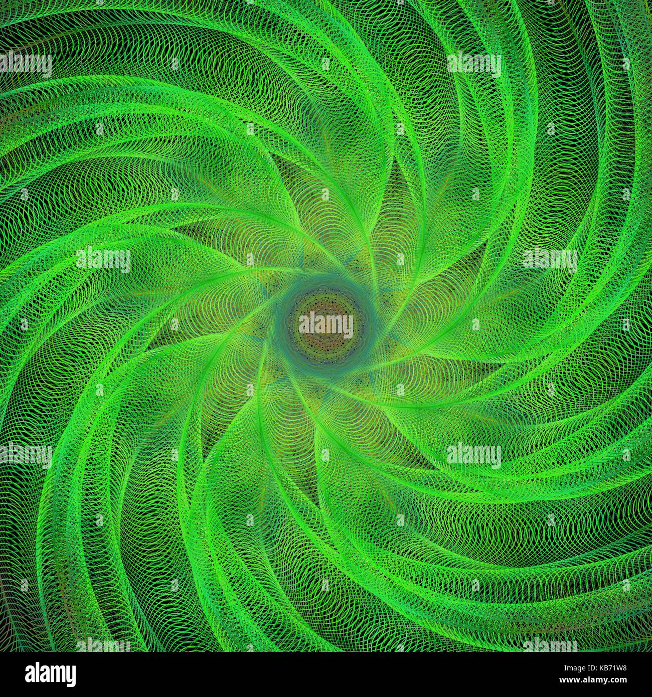 Green computer generated spiral fractal background Stock Vector Image ...