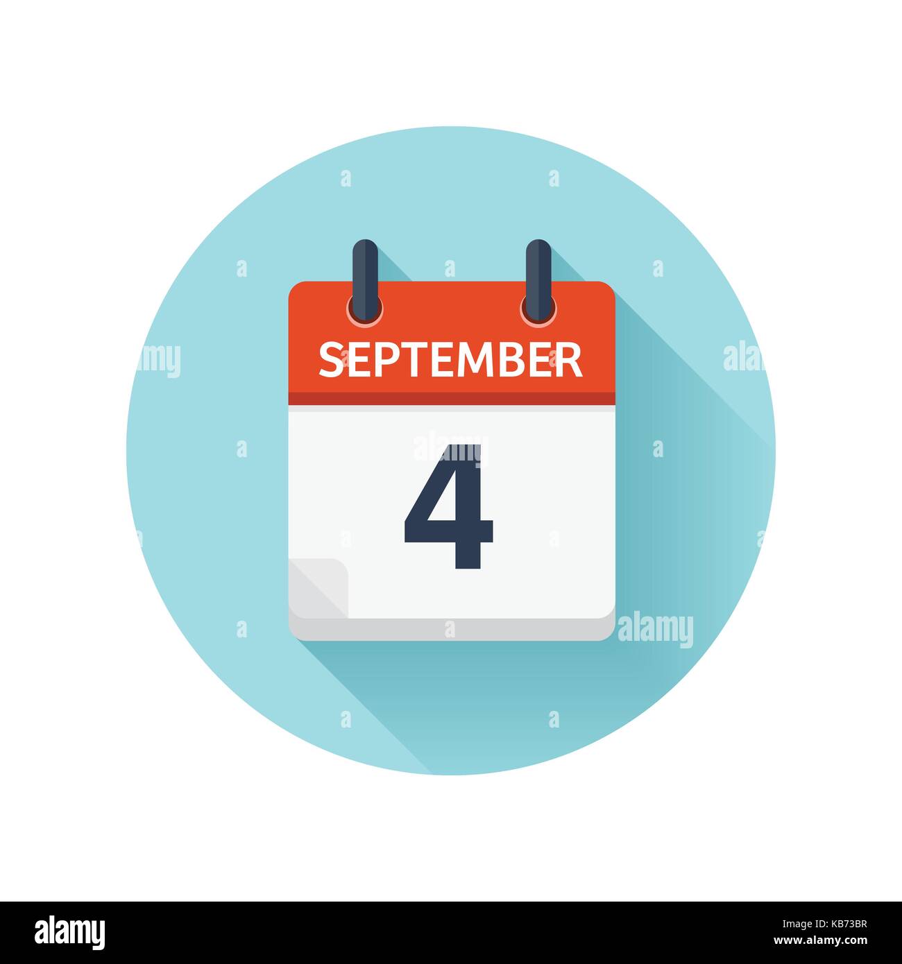 September 4. Vector flat daily calendar icon. Date and time, day, month ...