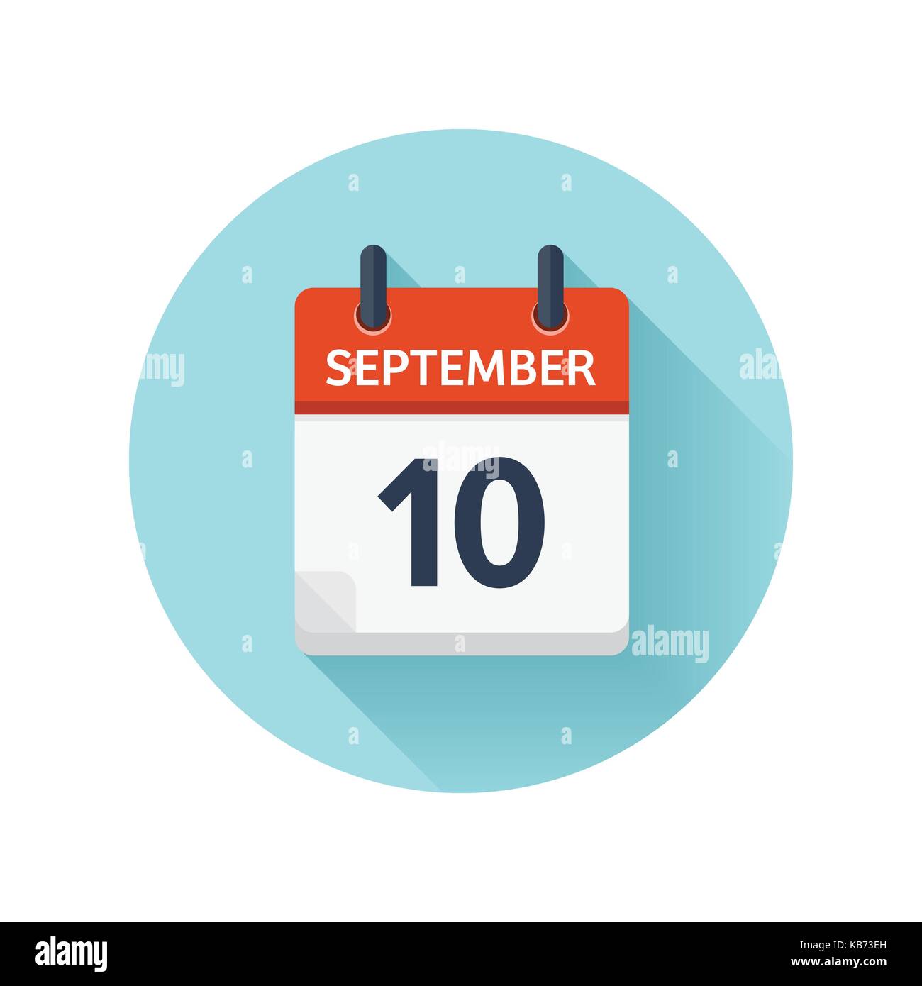 September 10. Vector flat daily calendar icon. Date and time, day ...