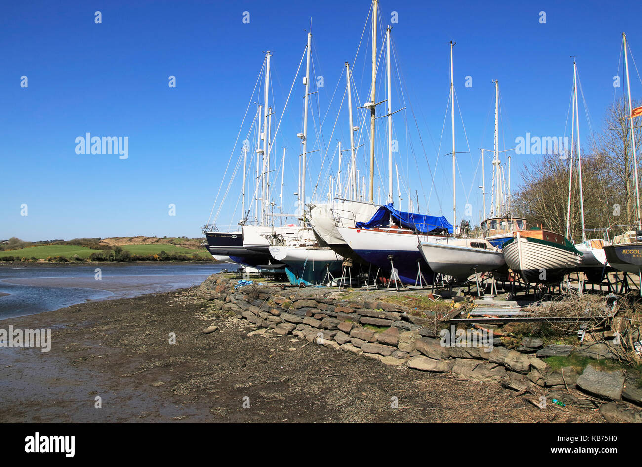 Boatyard at Oldcourt, River Ilen, Skibbereen, County Cork, Ireland ...