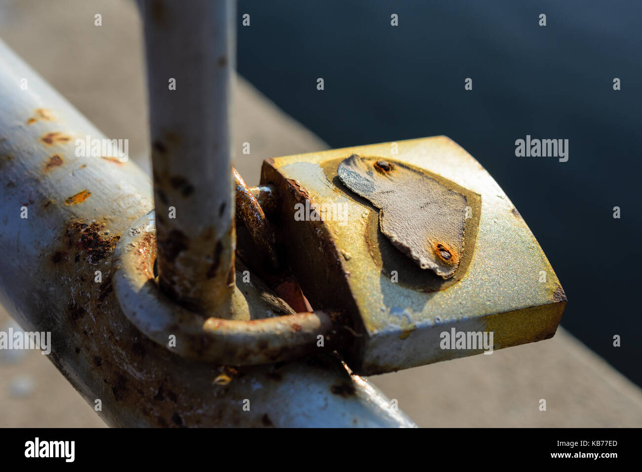 Close-Up Of Beautiful And Romantic Love Lock With Heart Symbol On ...