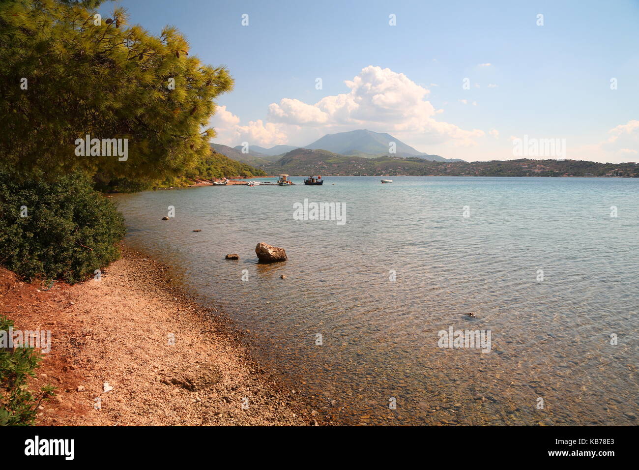 Loutraki lake, Corinth, Greece Stock Photo - Alamy