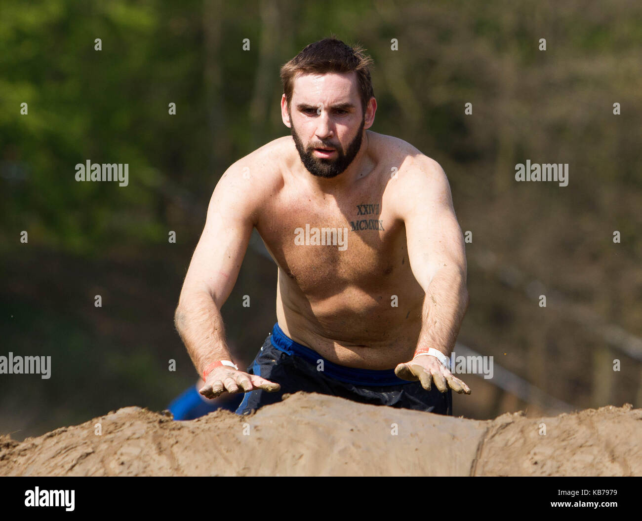 Strong viking mud race Stock Photo - Alamy