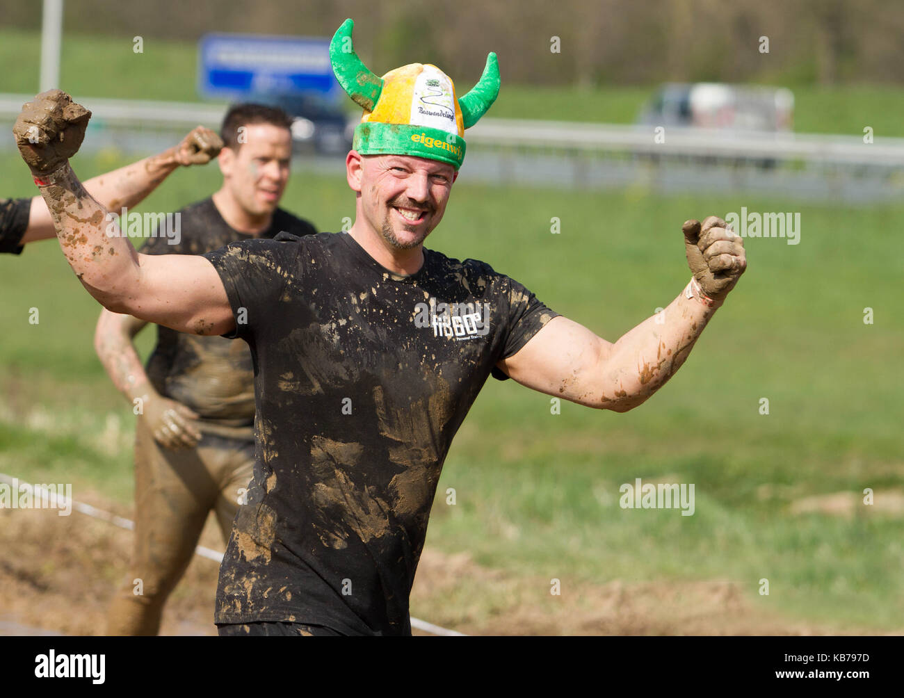 Strong viking mud race Stock Photo - Alamy