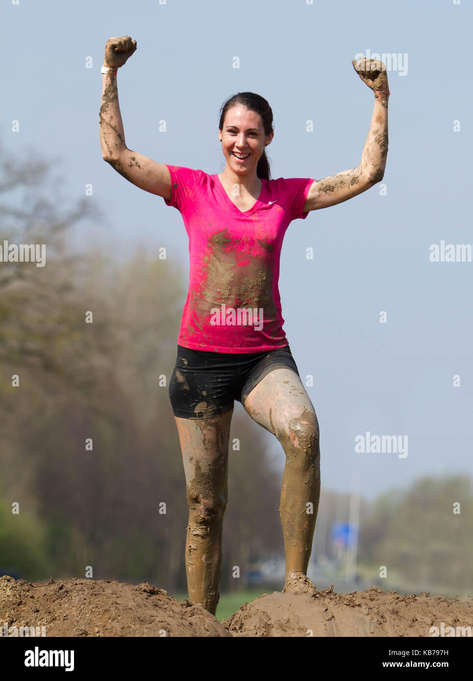 Strong viking mud race Stock Photo - Alamy