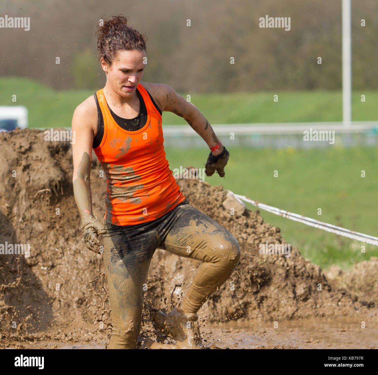 Strong viking mud race Stock Photo - Alamy