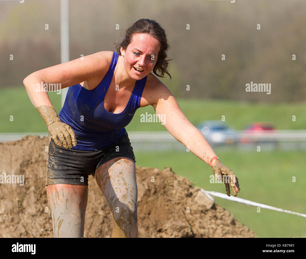 Strong viking mud race Stock Photo - Alamy
