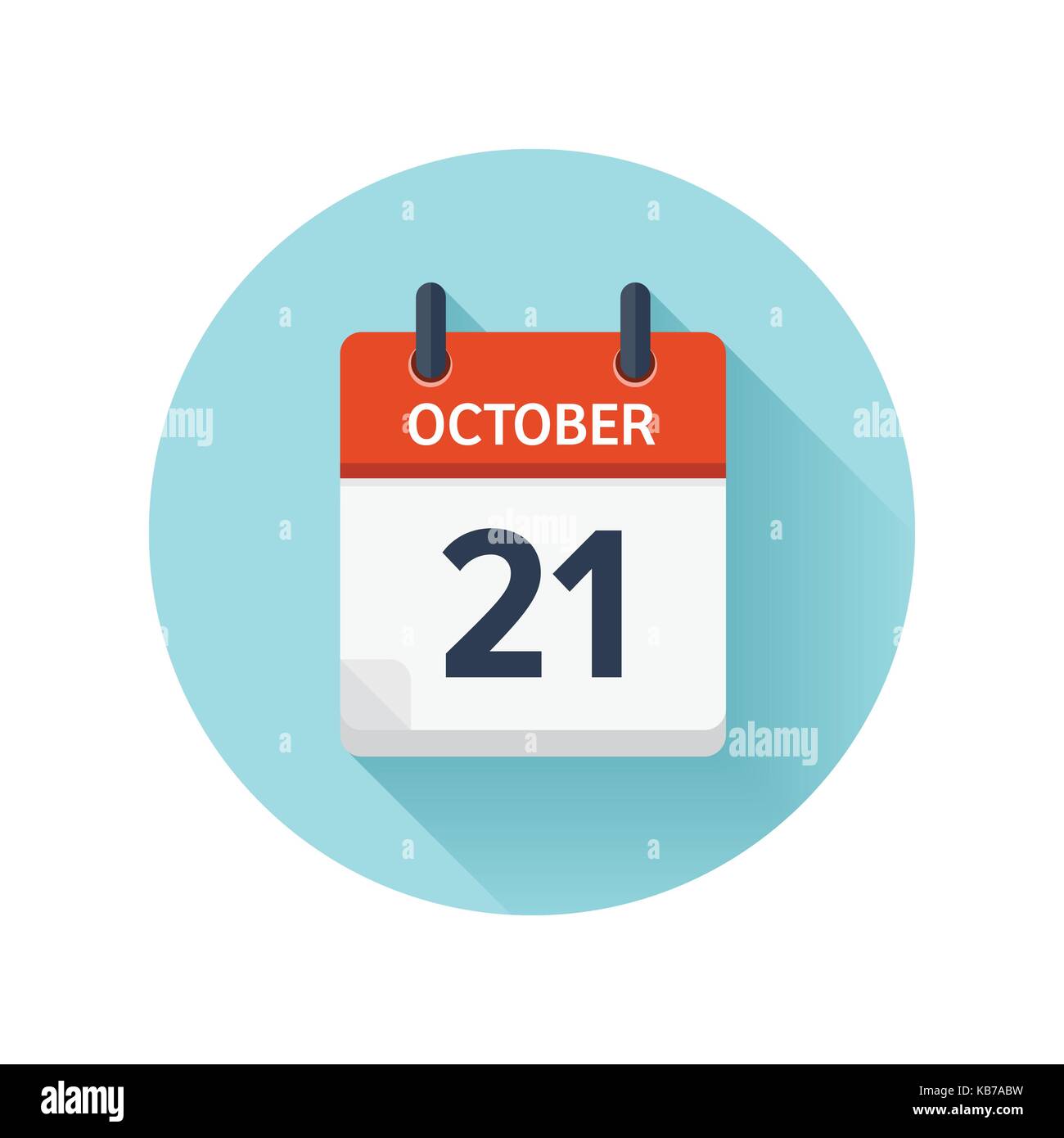 October 21. Vector flat daily calendar icon. Date and time, day, month ...