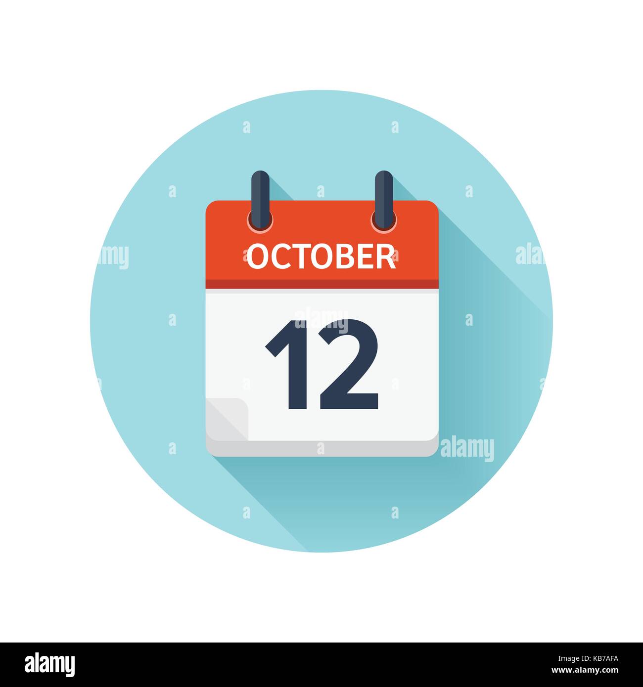 October 12. Vector flat daily calendar icon. Date and time, day, month ... October 12. Vector flat daily calendar icon. Date and time, day, month ...