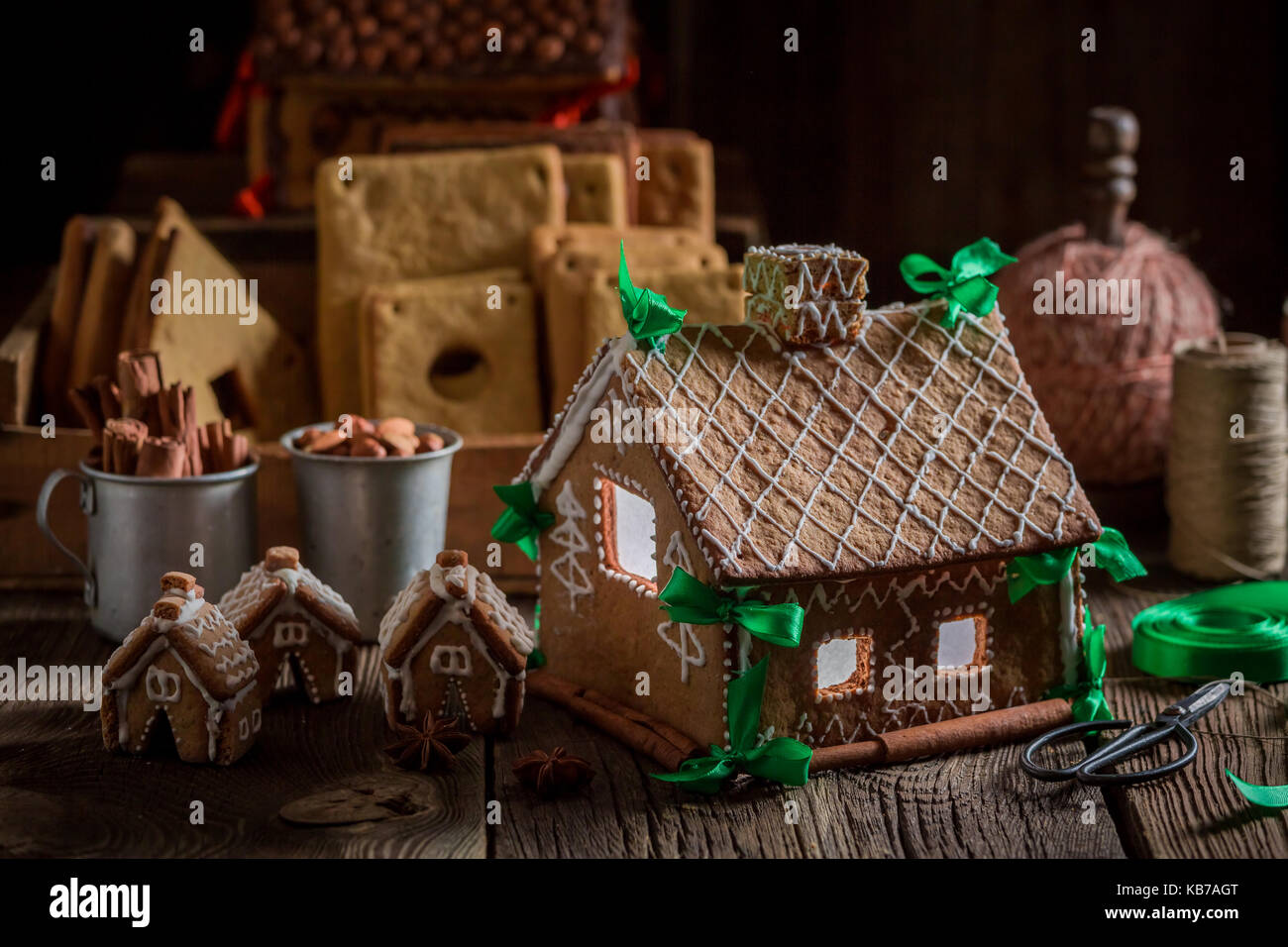 Marvelous Christmas gingerbread cottage in the unique place Stock Photo ...
