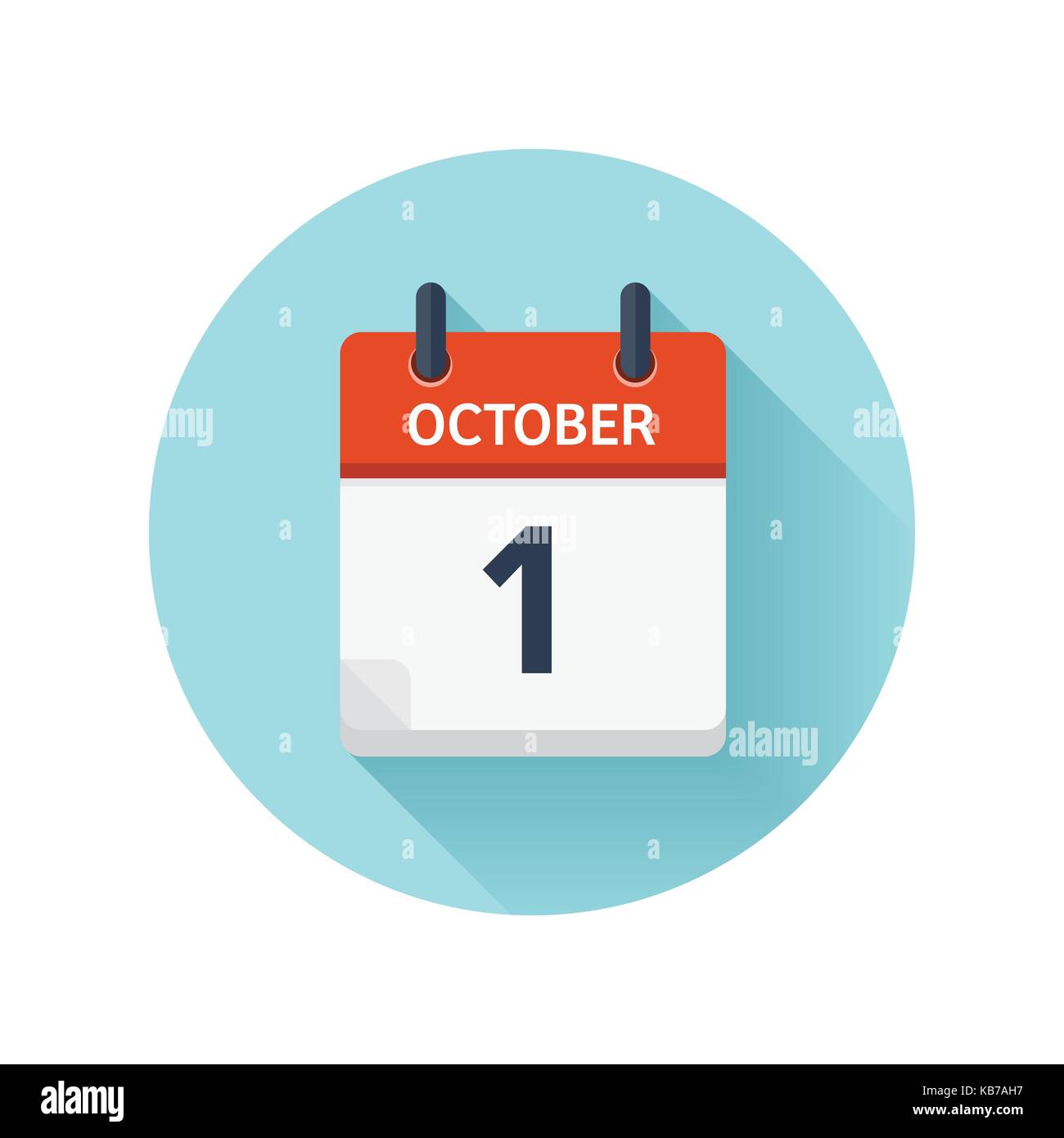 October 1. Vector flat daily calendar icon. Date and time, day, month ...