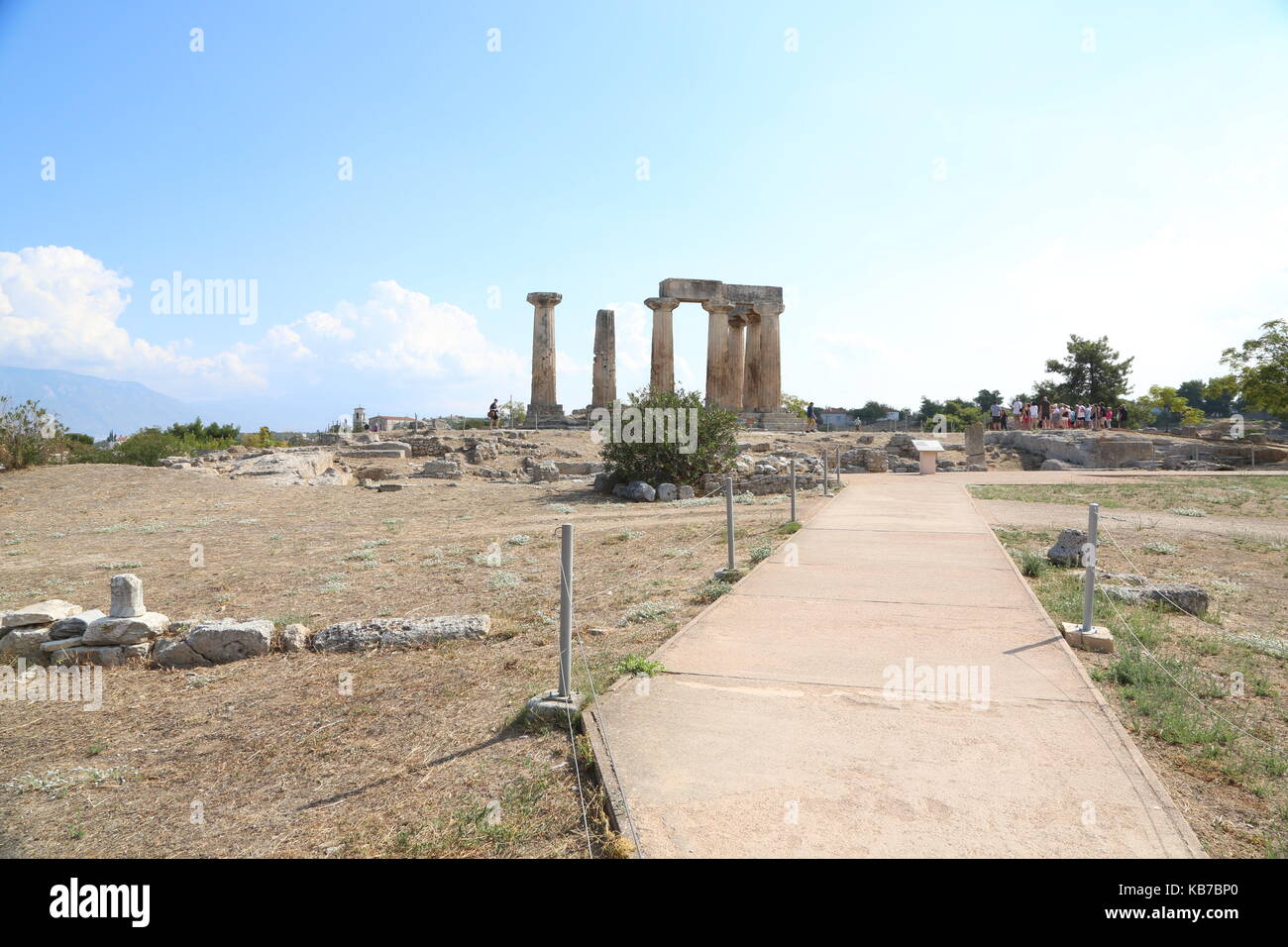 Ancient Corinth, Greece, Apollo temple Stock Photo - Alamy