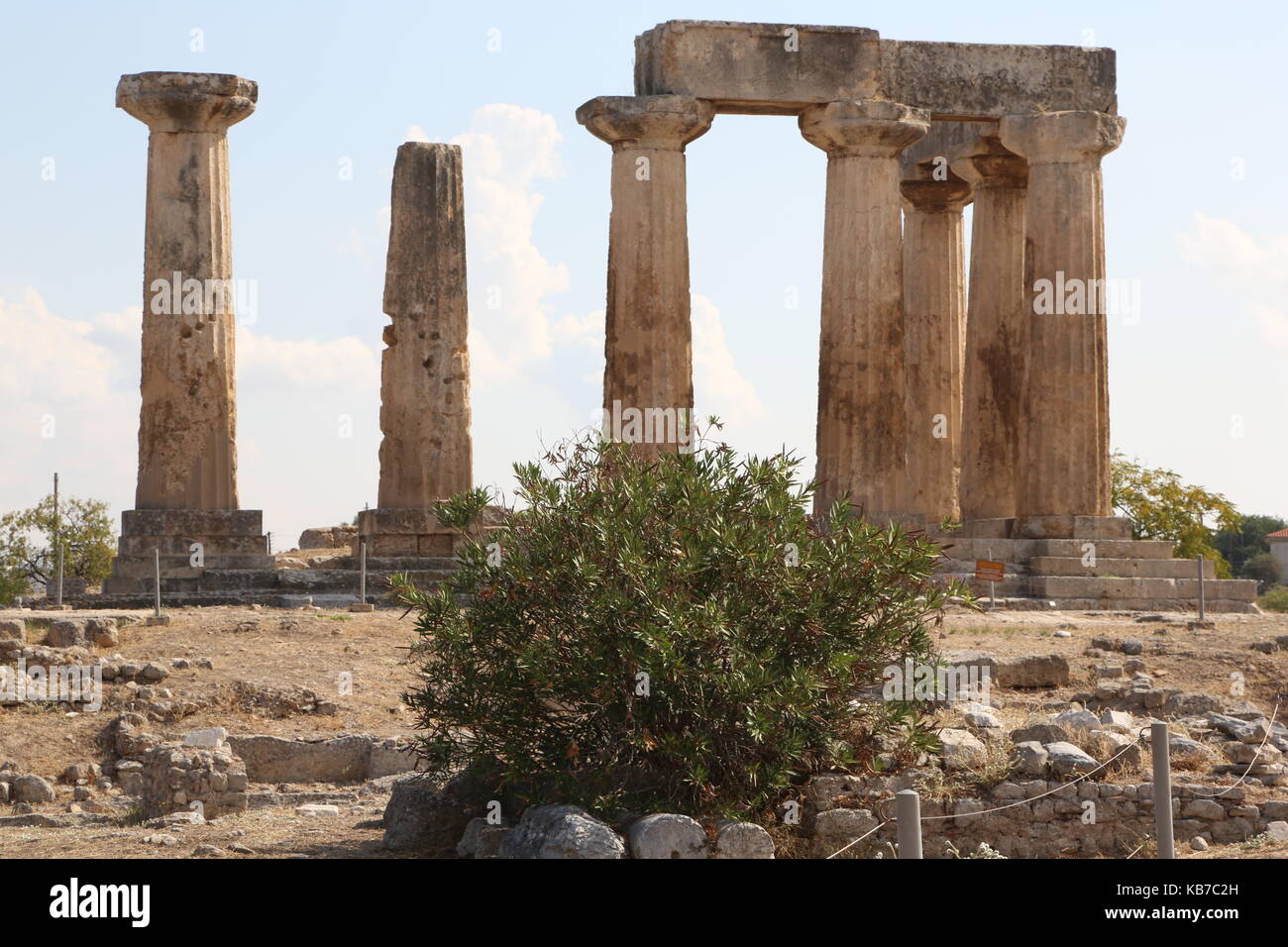Ancient Corinth, Greece, Apollo temple Stock Photo - Alamy