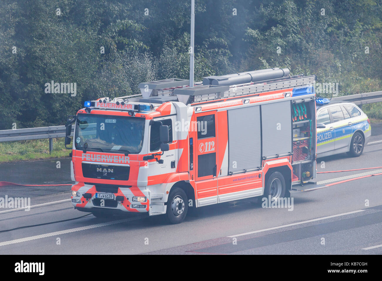 Frankfurt, Germany - Sep 19, 2017: MAN TGM 15.290 fire truck from the ...