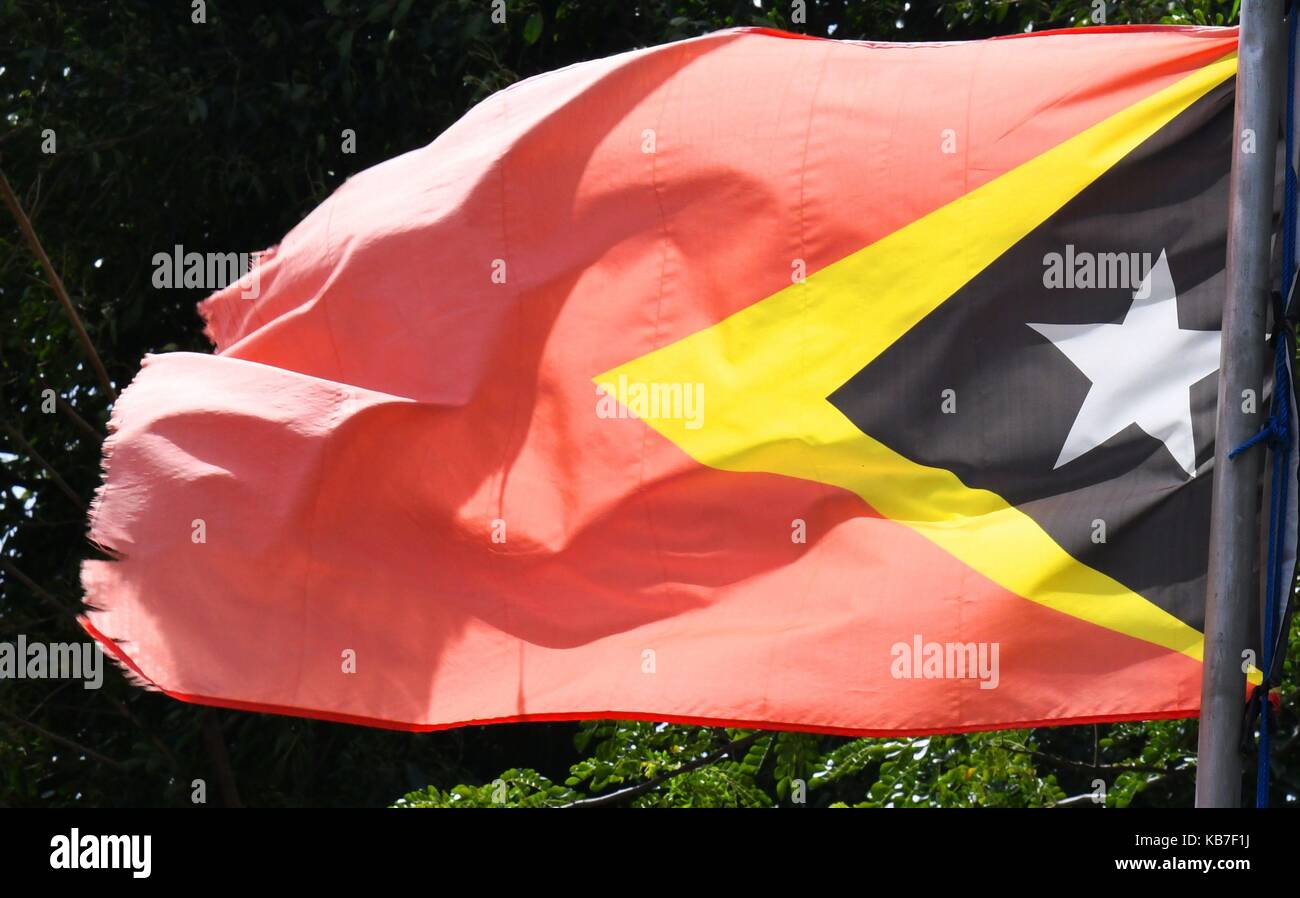 flag of Timor Leste, in Dili , Jan. 2, 2017, | usage worldwide Stock ...