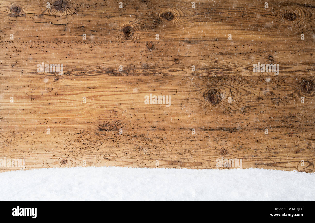 Vintage Wooden Texture, Background With Copy Space, Snow Stock Photo ...