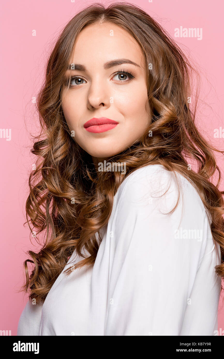 The young woman's portrait with happy emotions Stock Photo - Alamy