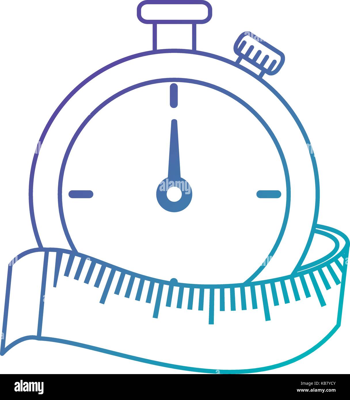 chronometer timer with tape measure vector illustration design Stock ...