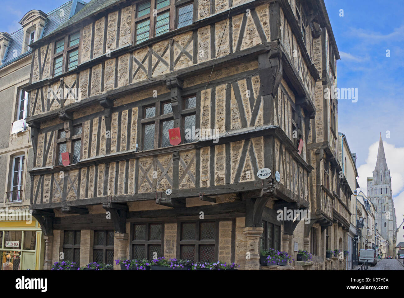 Oldest half timbered 13th century historic Norman building in Bayeux ...