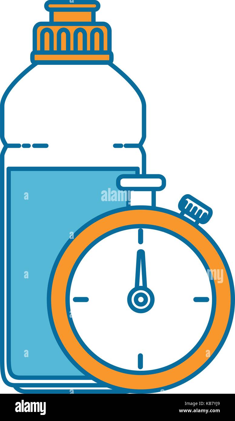 chronometer timer with bottle vector illustration design Stock Vector ...