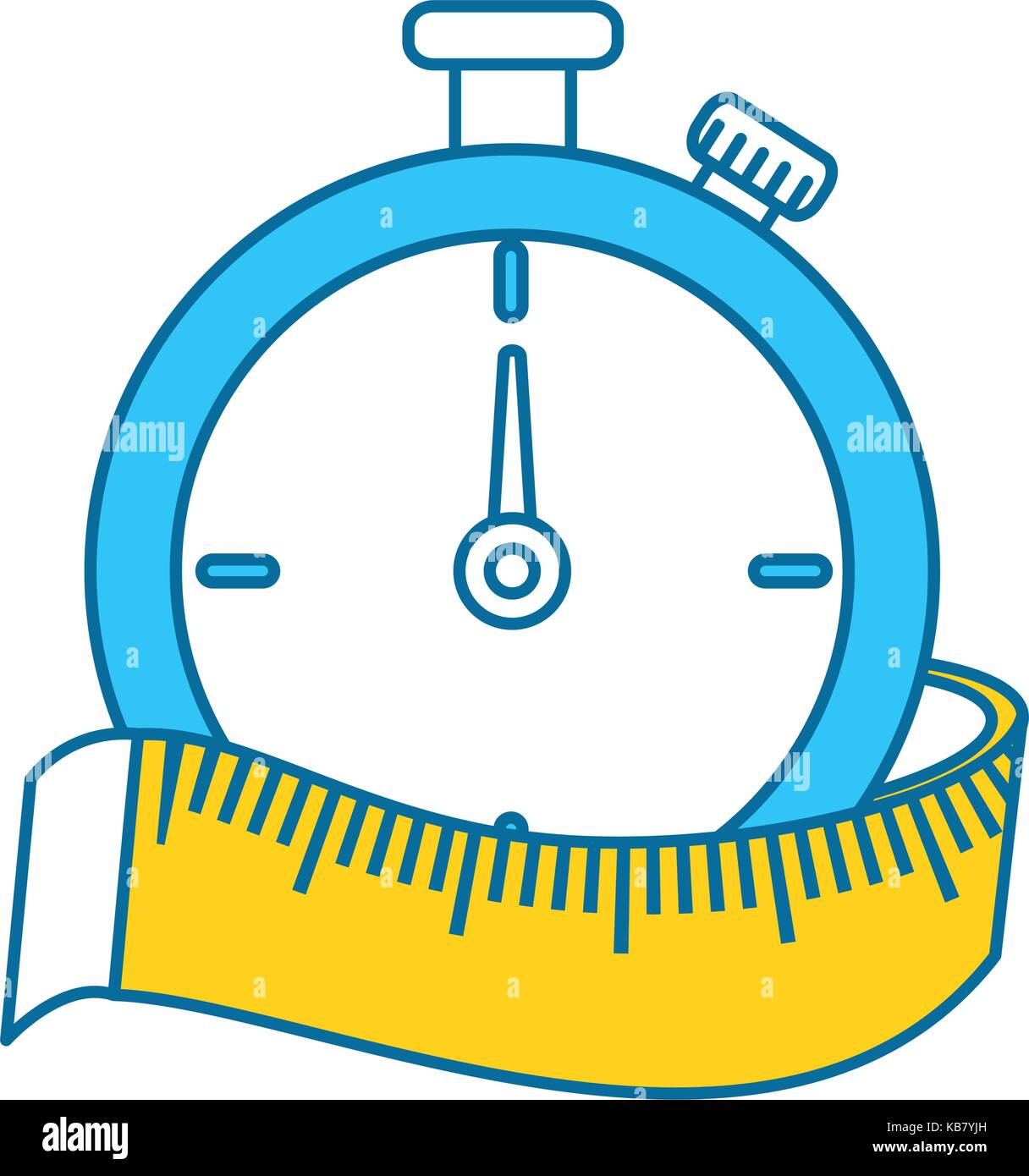 chronometer timer with tape measure vector illustration design Stock ...