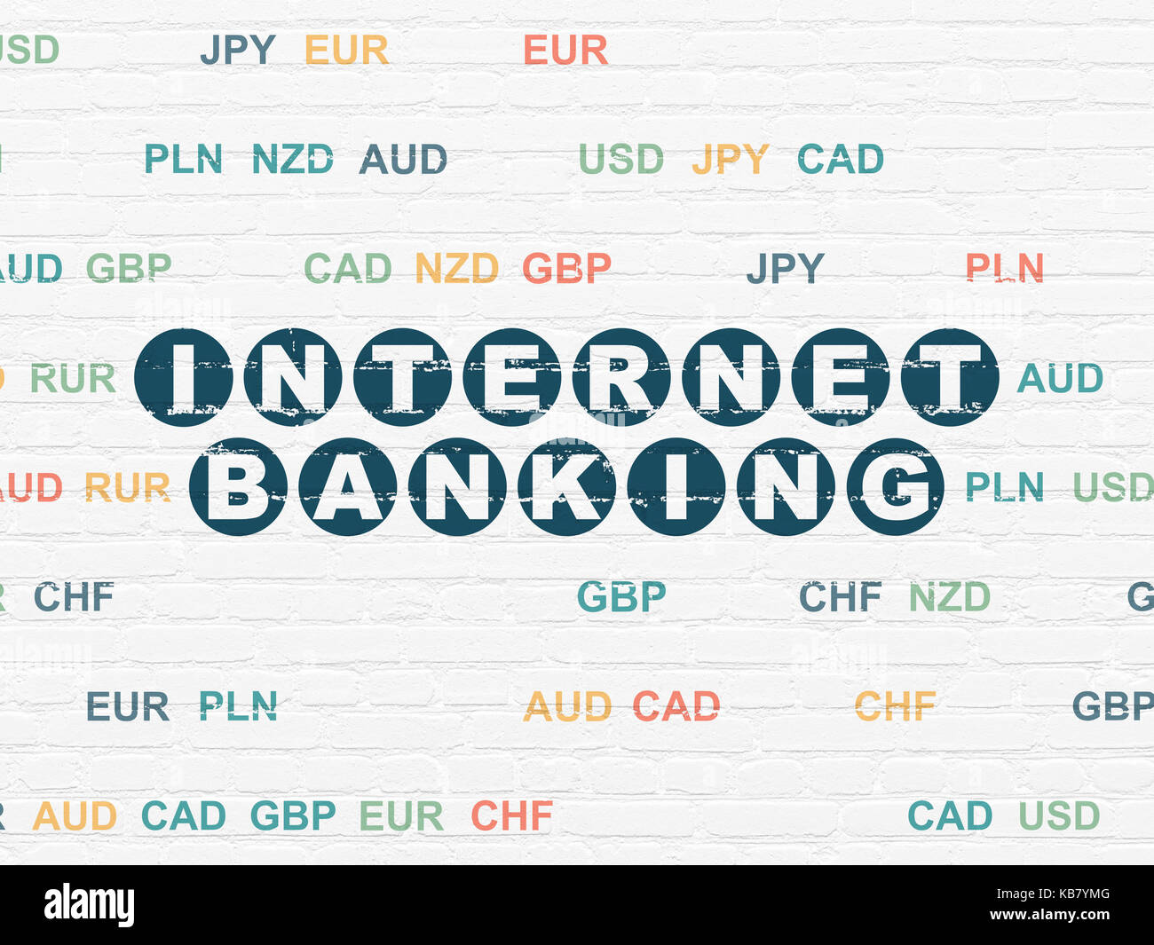 Money concept: Internet Banking on wall background Stock Photo - Alamy