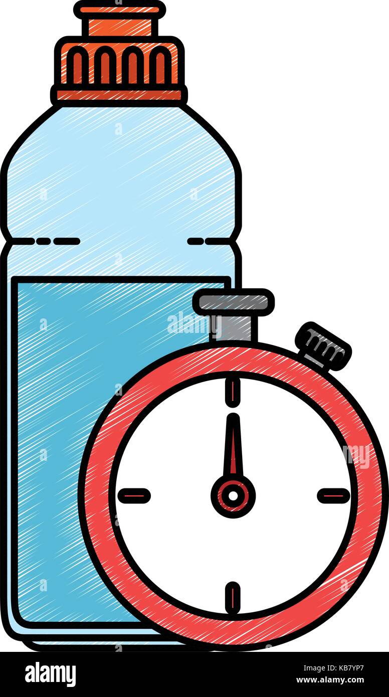 chronometer timer with bottle vector illustration design Stock Vector ...