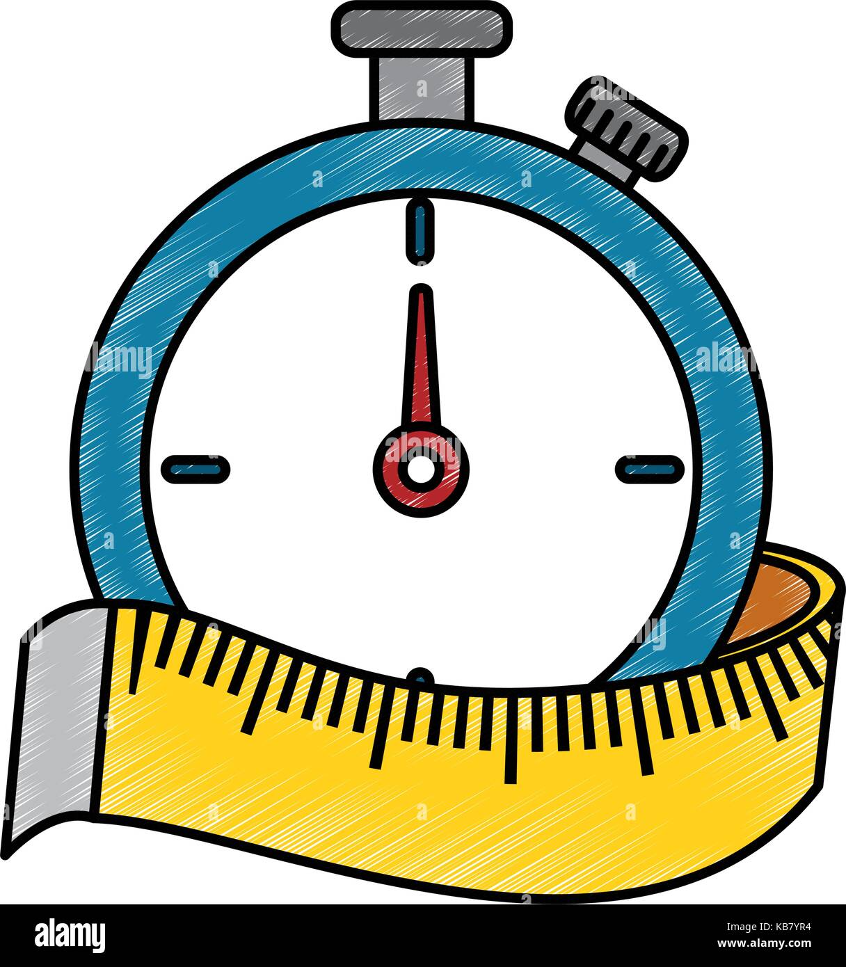 chronometer timer with tape measure vector illustration design Stock ...
