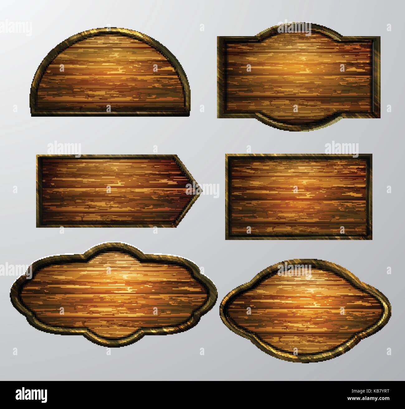 Wooden signs, vector icon set Stock Vector Image & Art - Alamy