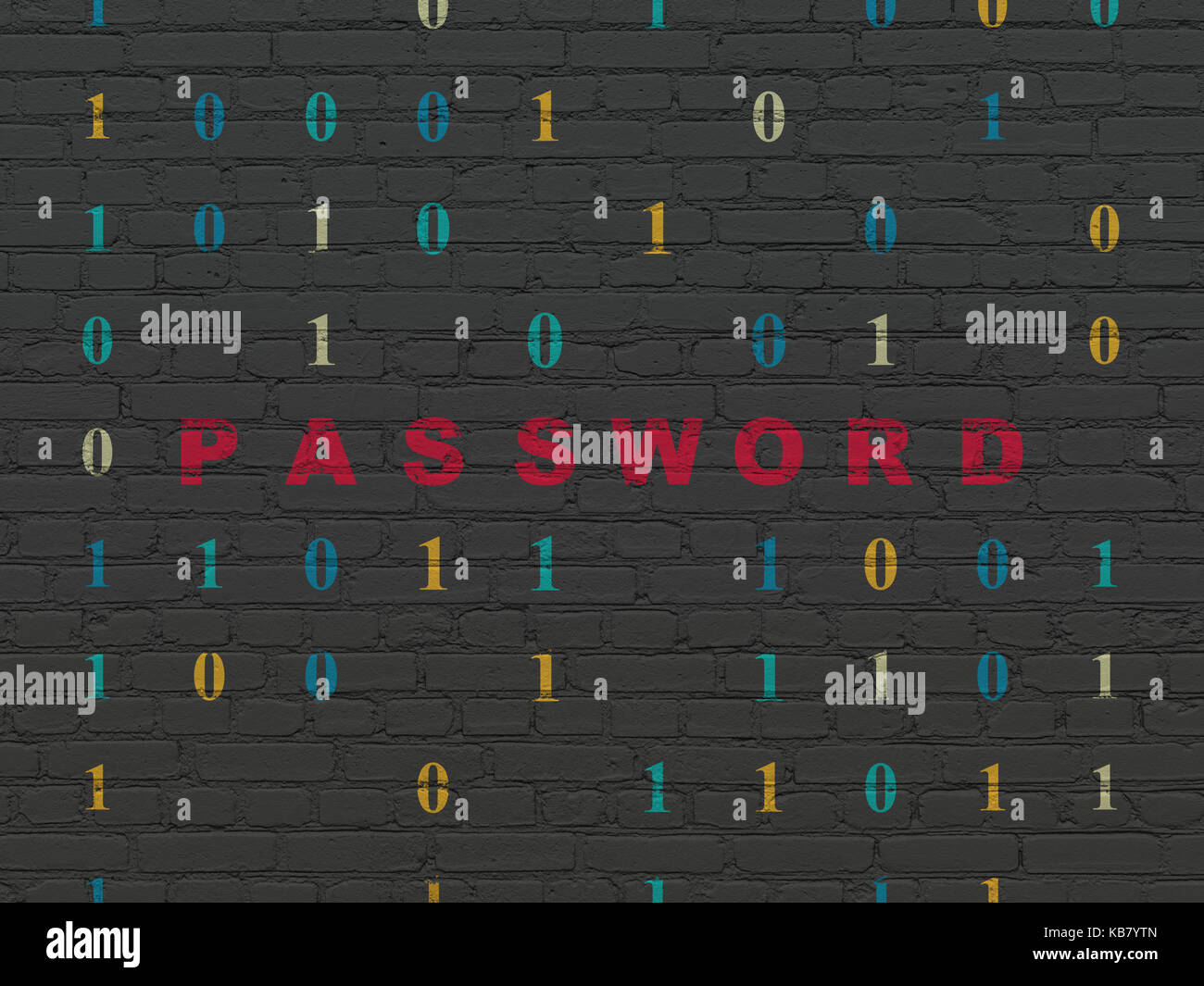 Safety concept: Password on wall background Stock Photo - Alamy