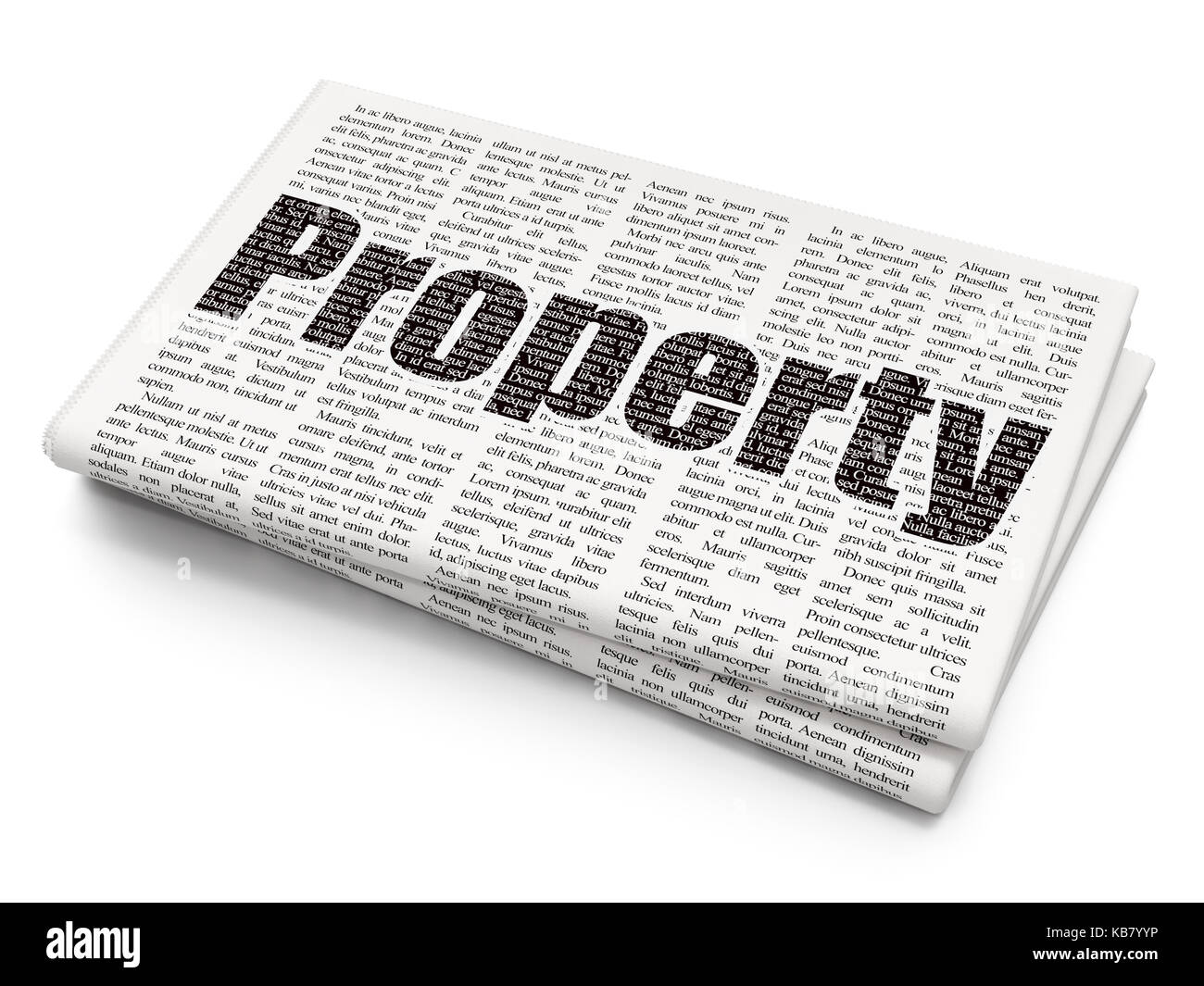Business concept: Property on Newspaper background Stock Photo - Alamy