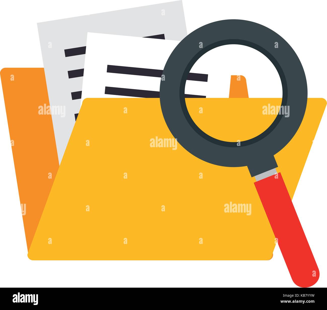 folder document with magnifying glass vector illustration design Stock ...