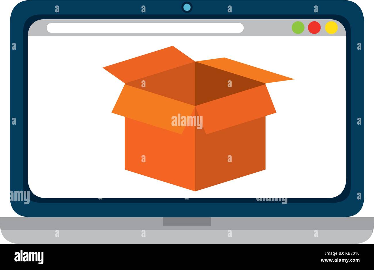 laptop computer with box vector illustration design Stock Vector Image ...