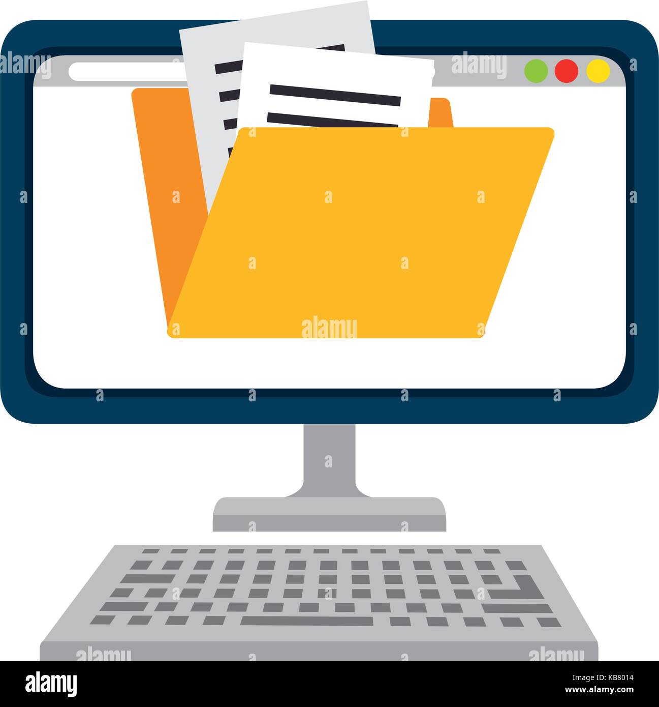 computer desktop with folder vector illustration design Stock Vector ...