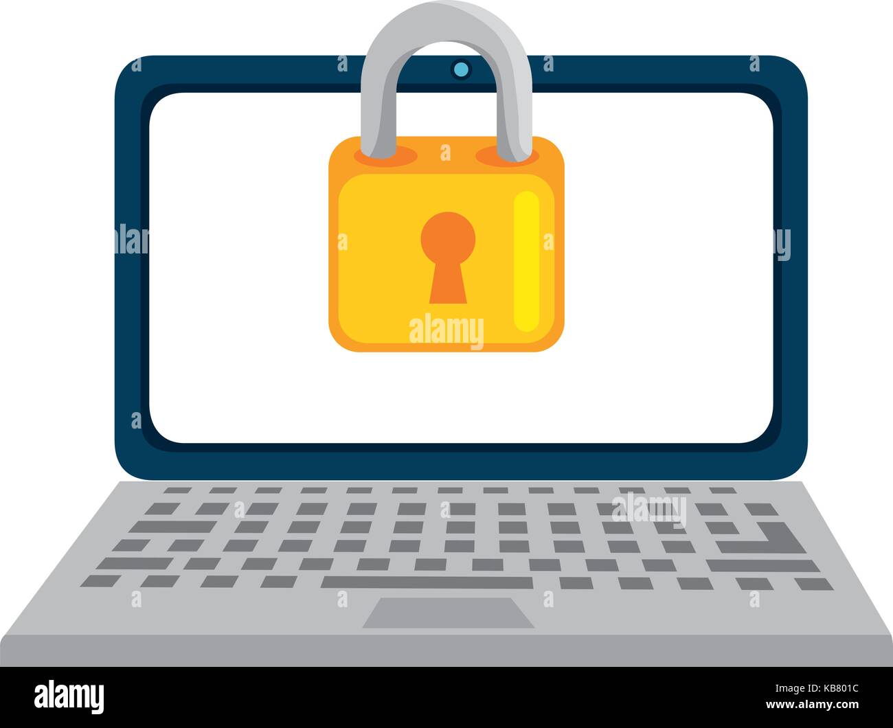 laptop computer with padlock vector illustration design Stock Vector ...