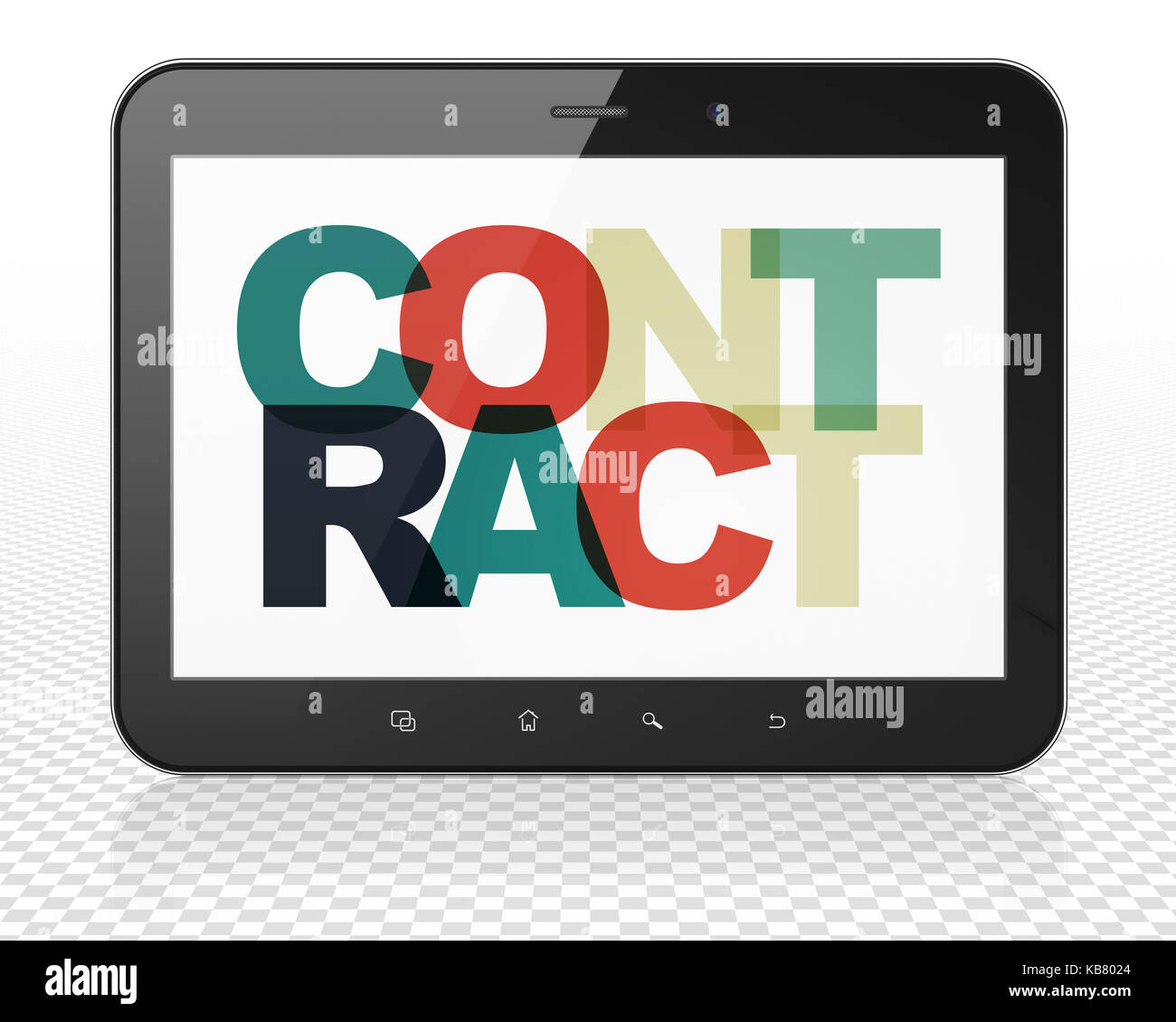 Finance concept: Tablet Pc Computer with Contract on display Stock ...